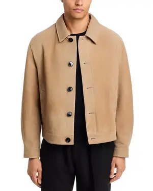 Hugo Ligor Leather Button Jacket
