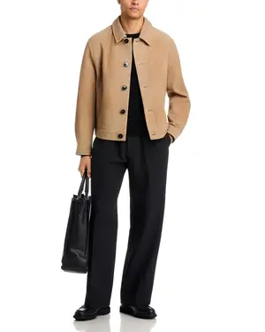Hugo Ligor Leather Button Jacket