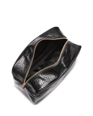 ABBODE Croc Embossed Faux Leather Pouch