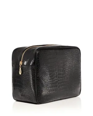 ABBODE Croc Embossed Faux Leather Pouch