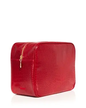 ABBODE Large Croco Embossed Pouch - Red