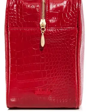 ABBODE Large Croco Embossed Pouch - Red