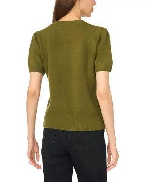 CECE DUPRAZ Bow Detail Short Sleeve Sweater - Capulet Olive