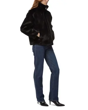 Apparis Brooks Faux Fur Coat - Noir