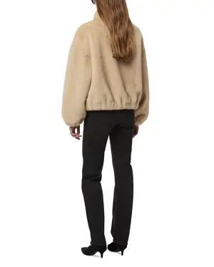 Apparis Iris Shaved Faux Fur Bomber Coat
