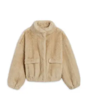 Apparis Iris Shaved Faux Fur Bomber Coat