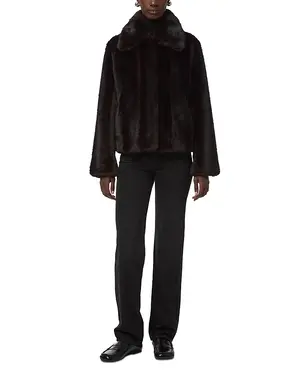 Apparis Elis Shaved Faux Fur Coat - Noir Multi