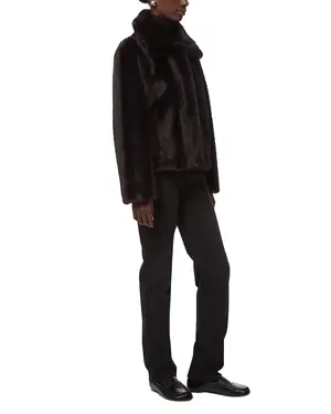 Apparis Elis Shaved Faux Fur Coat - Noir Multi