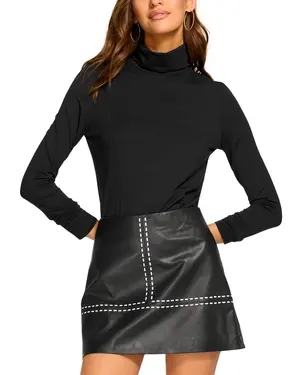 Ramy Brook Natalie Leather Mini Skirt