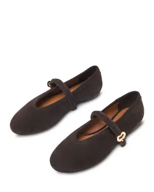 Maje Suede Mary Jane Flats
