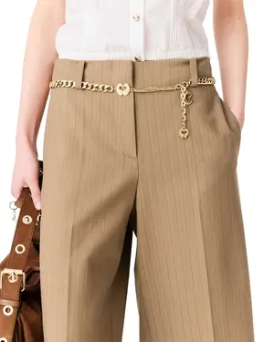 Maje Ipania Pinstriped Bermuda Shorts - Beige