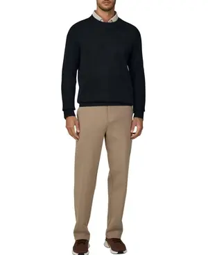 Boggi Milano Merino Wool Blend Wooltech Crew Neck - Black