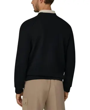 Boggi Milano Merino Wool Blend Wooltech Crew Neck - Black