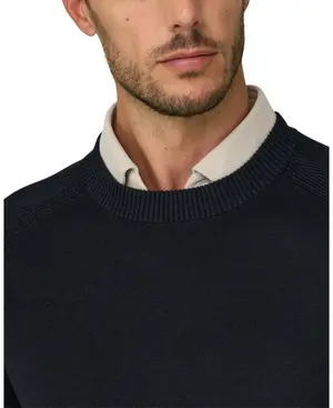 Boggi Milano Merino Wool Blend Wooltech Crew Neck - Black