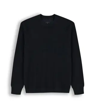 Boggi Milano Merino Wool Blend Wooltech Crew Neck - Black