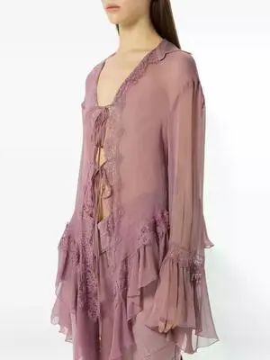 Blumarine Lace-trim Ruffled Blouse