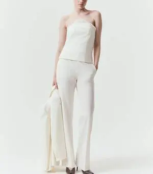 Marella Ruffled Straight Trousers