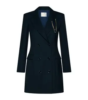 Marella Neckless-detail Mini Blazer Dress - Black