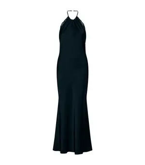 Marella Satin Halter-neck Maxi Dress