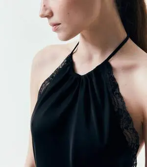 Marella Satin Halter-neck Maxi Dress