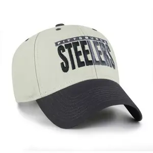 '47 Black Pittsburgh Steelers Half Block Text Mvp Adjustable Hat
