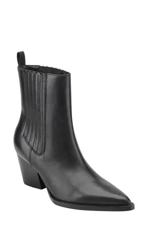 Marc Fisher Zane Leather Chelsea Bootie - Black
