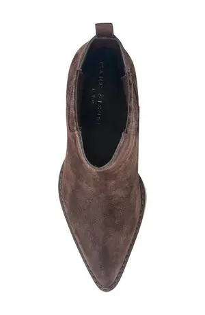 Marc Fisher Zane Leather Chelsea Bootie - Dark Brown