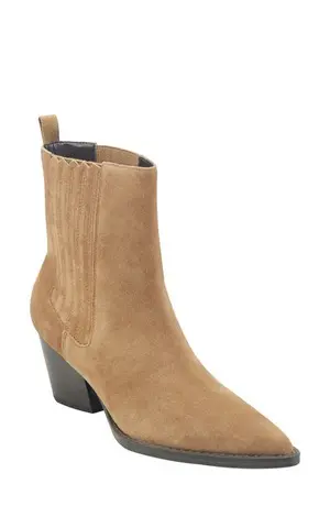 Marc Fisher Zane Leather Chelsea Bootie - Medium Brown