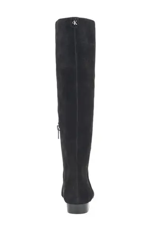 Calvin Klein Slona Leather Knee High Boot - Black