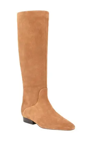 Calvin Klein Slona Leather Knee High Boot - Cognac