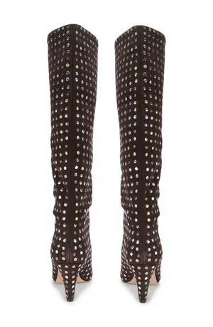 Kurt Geiger Lambeth Studded Slouchy Leather Knee High Boot