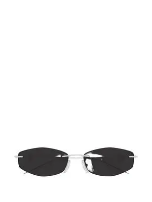 Balenciaga Nano Rimless Geometric-frame Sunglasses - Silver