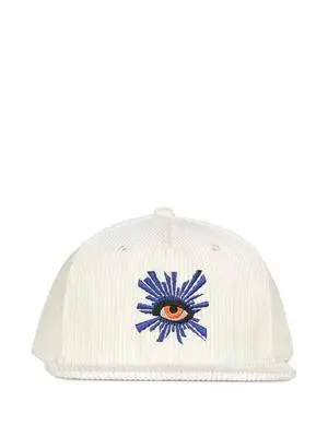 HOUSE OF ERRORS All-seeing Embroidered Corduroy Cap - White