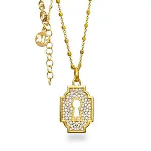 MYRTO KATRAMADOU JEWELLERY White / Gold Unlocked Lock Necklace Gold-plated Silver Colorless - White/gold