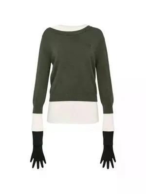 PUSHBUTTON Layered Glove-detail Sweater