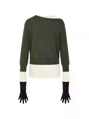 PUSHBUTTON Layered Glove-detail Sweater
