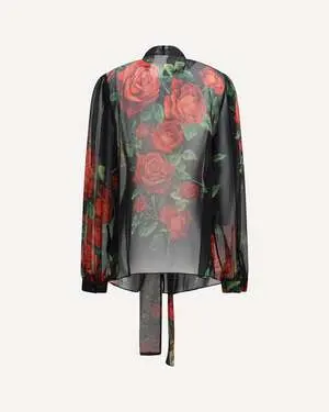 Dolce & Gabbana Rose Print Chiffon Blouse