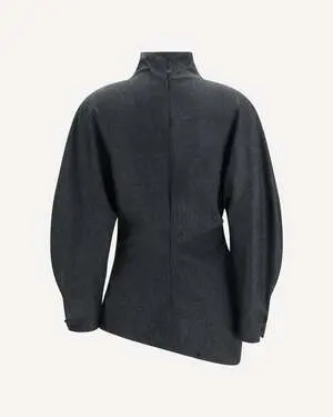Khaite Harlow Wool-cashmere Top - Grey