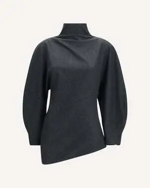 Khaite Harlow Wool-cashmere Top - Grey