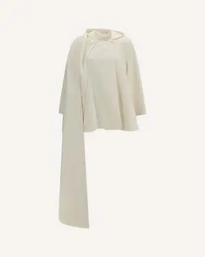 Alaïa Wool Coat With Scarf - White