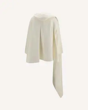 Alaïa Wool Coat With Scarf - White
