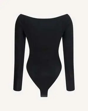 Alaïa Velvet Off-shoulder Bodysuit