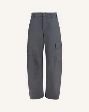 Brunello Cucinelli Barrel Cargo Pants In Virgin Wool Twill With Monile