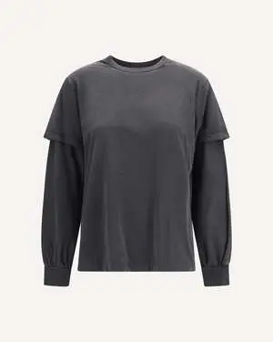 GANNI Future Heavy Jersey Long-sleeve T-shirt - Grey