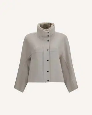 Brunello Cucinelli Double-faced Wool And Cashmere Jacket With Detachable Shearling Insert - Grey