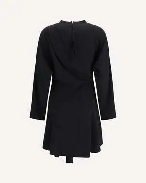 GANNI Draped-knot Crepe Mini Dress