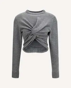 Balenciaga Ruched Crewneck Sweater Feale - Grey