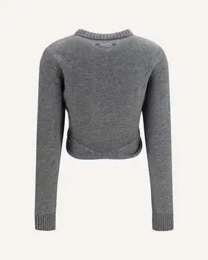 Balenciaga Ruched Crewneck Sweater Feale - Grey