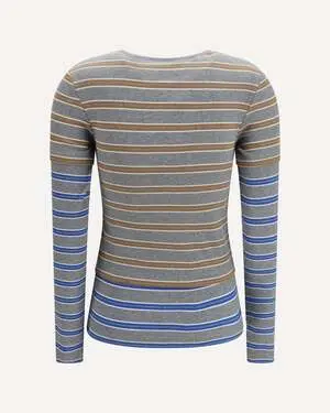 GANNI Double-sleeve Striped Cotton T-shirt Feale