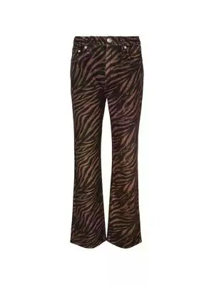 Rag & Bone Miramar Zebra-print Flared Trousers - Brown